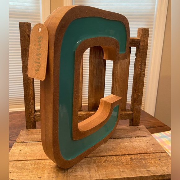 American Atelier | Accents | Teal Wood Letter C Wall Decor Monogram ...